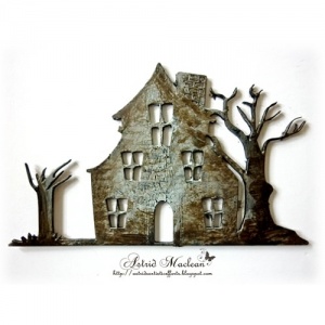 Haunted House Wood Shape style 2 for altered art and crafts